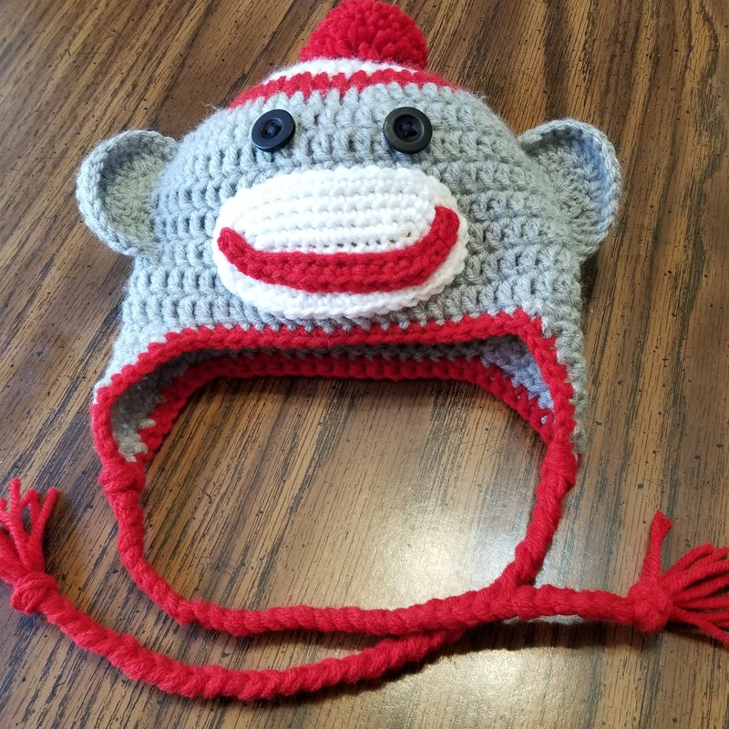 Grey Monkey Hat - Etsy