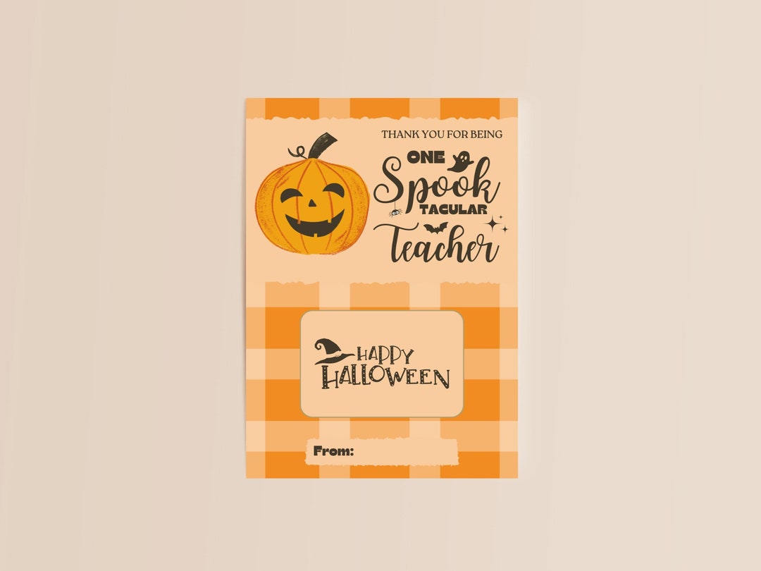 Halloween Gift Card Holder, Printable for Teacher Appreciation ...