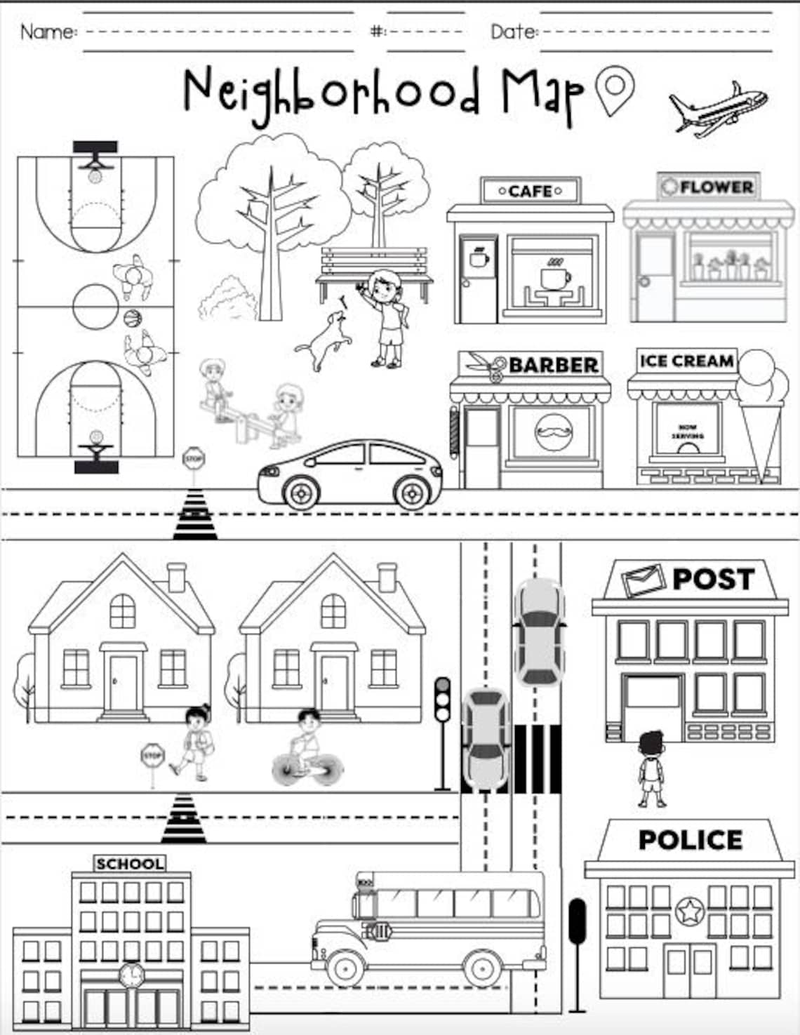 Map Skills Worksheets | Reading a Map | Cardinal Directions - Etsy