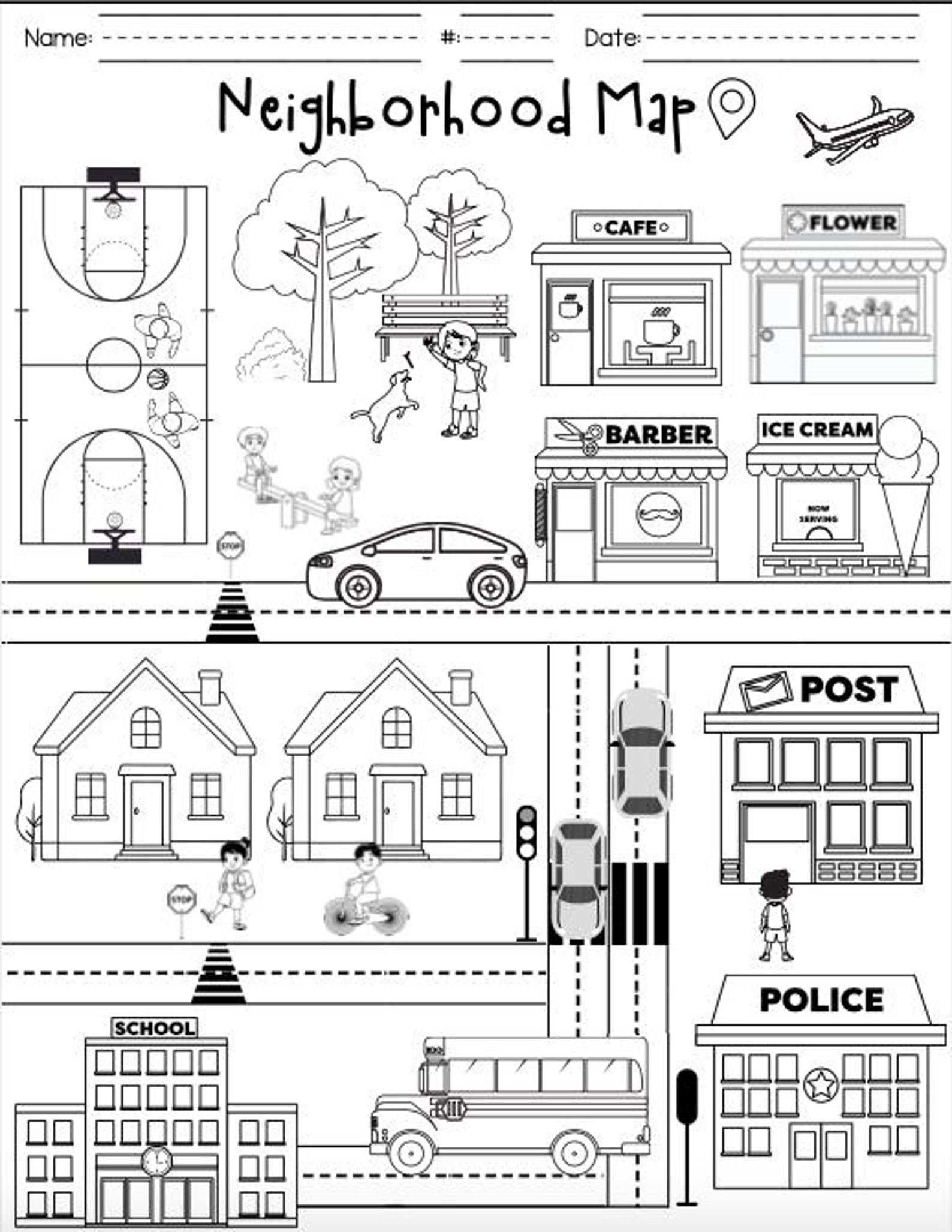 Map Skills Worksheets | Reading a Map | Cardinal Directions - Etsy