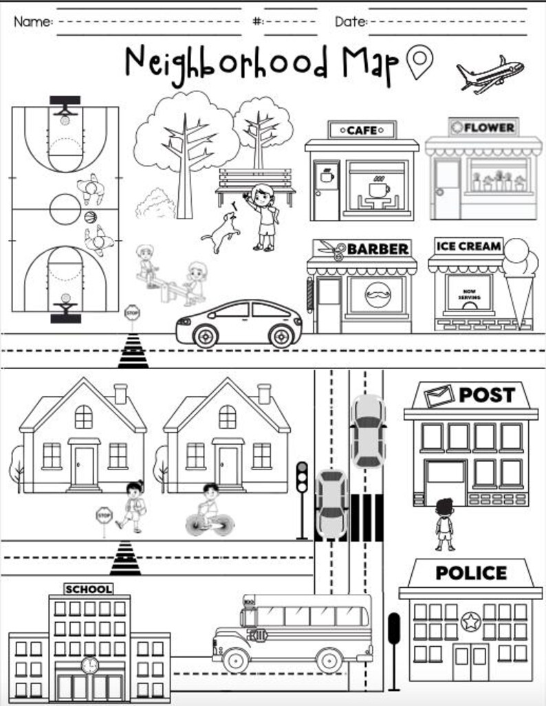 Map Skills Worksheets | Reading a Map | Cardinal Directions - Etsy