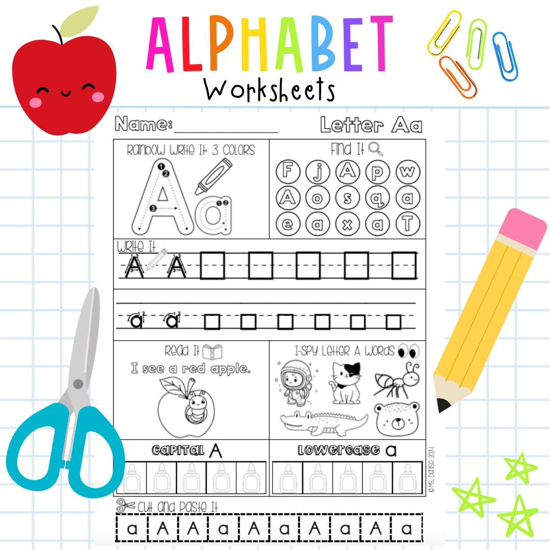 Alphabet Letter Worksheets Alphabet Mastery Worksheets - Etsy