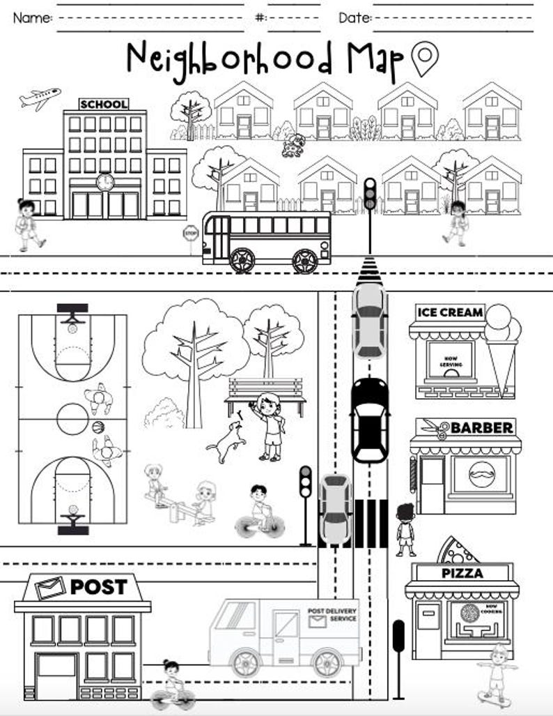 Map Skills Worksheets | Reading a Map | Cardinal Directions - Etsy