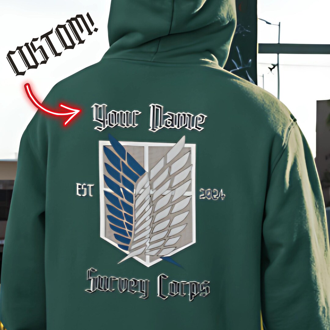 Custom Attack on Titan Hoodie Aot Hoodie, Custom Anime Sweatshirt, Aot ...