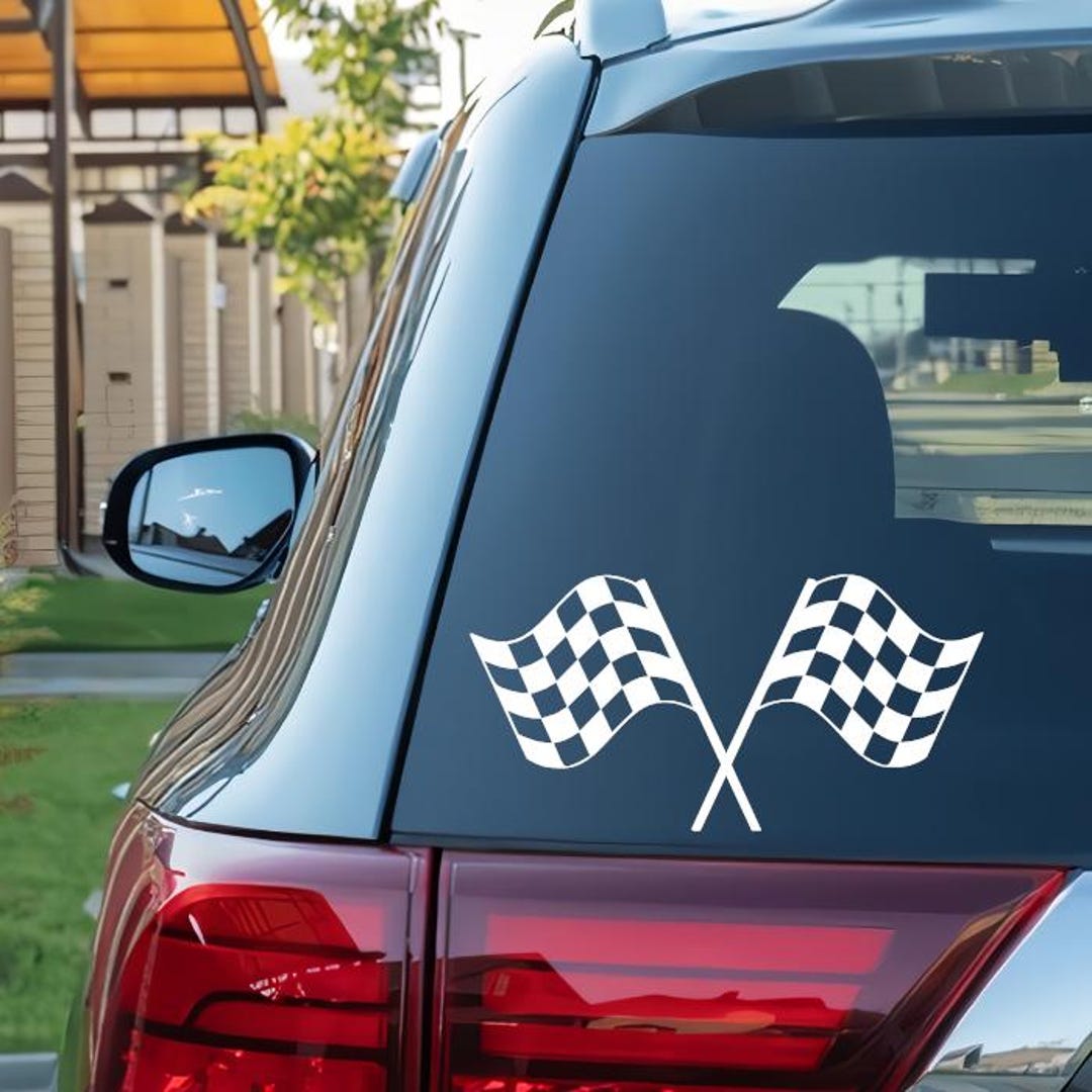 Checked Racing Flag Vinyl Decal Sticker UV & Water Proof 10x5 - Etsy
