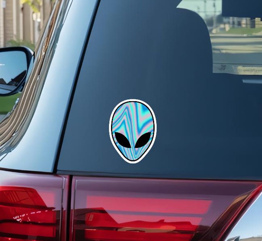 Hologram Alien Head Vinyl Decal Sticker UV & Water Proof - Etsy
