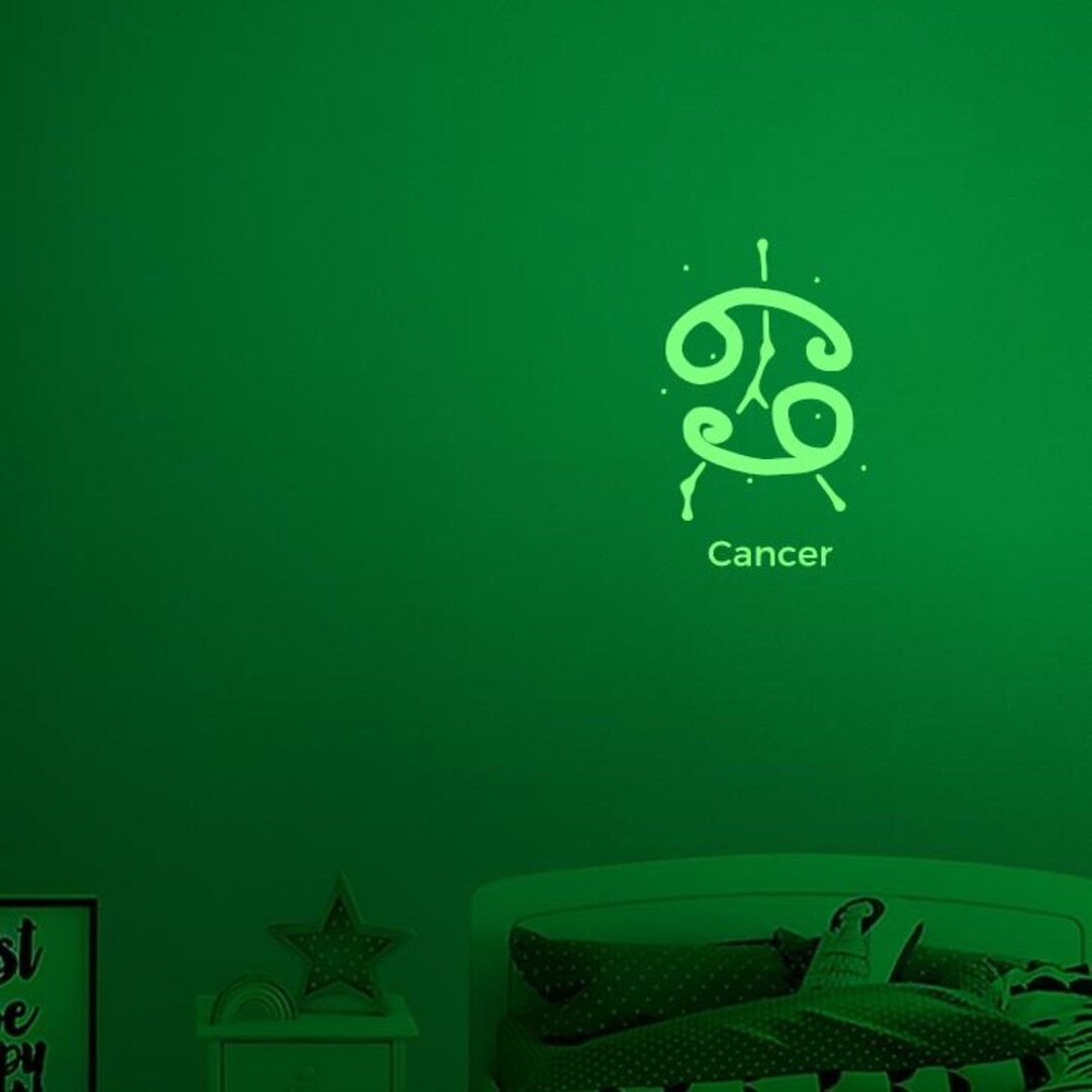 Cancer Glow in the Dark Zodiac Wall Decal Astrology Crab Sign Vinyl ...
