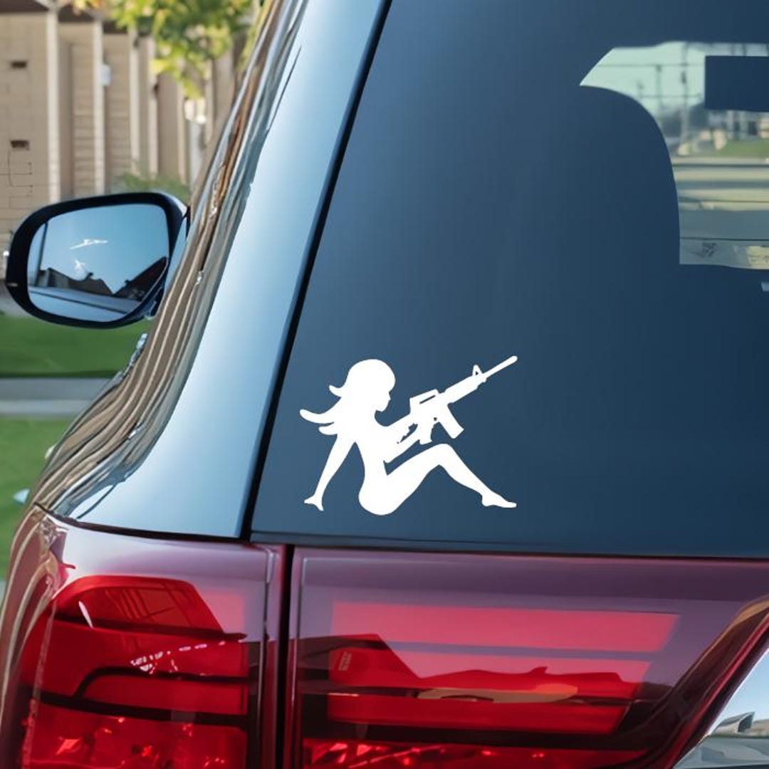Girl With Gun Famous Symbol Vinyl Decal Sticker UV & Water Proof " - Etsy
