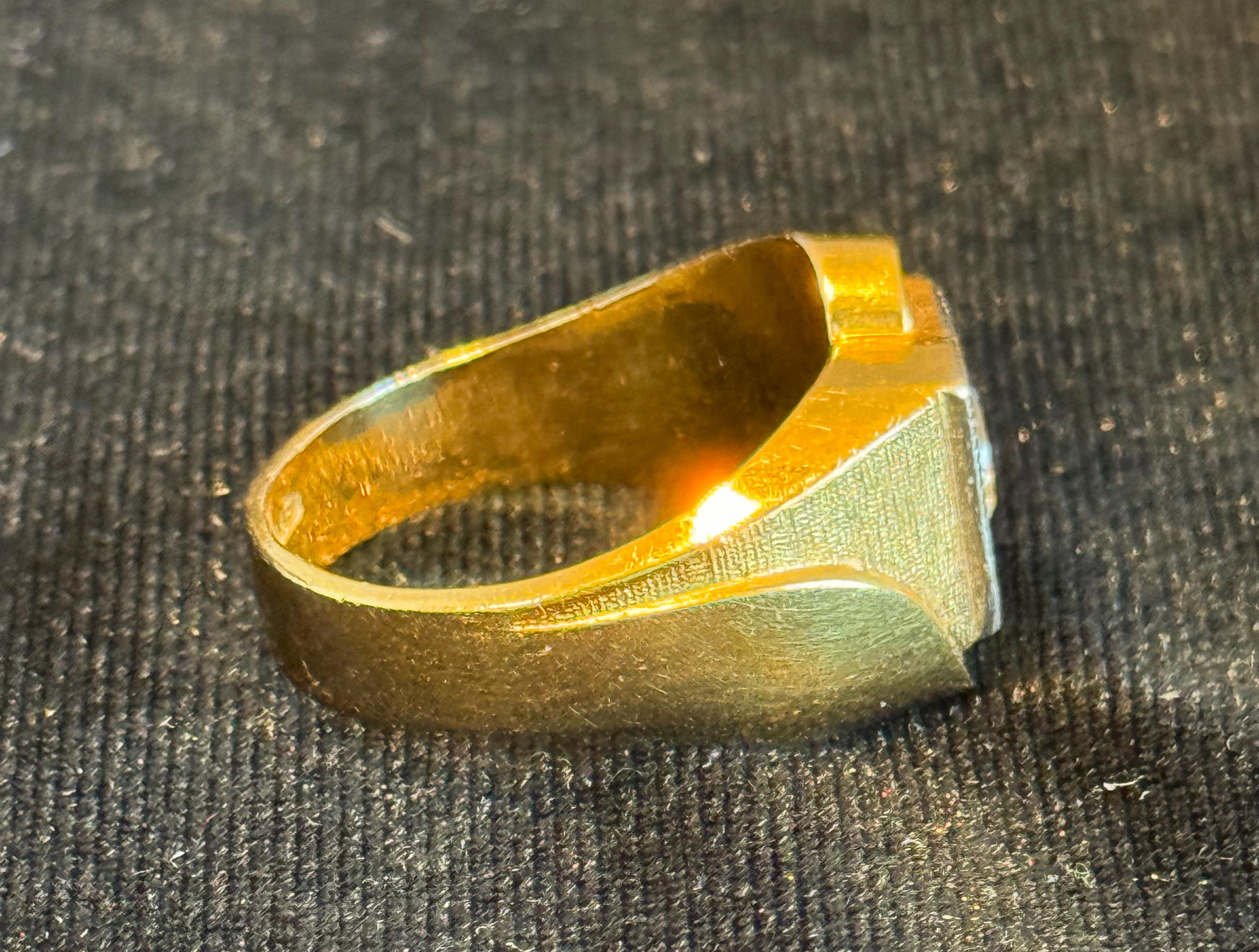 Vintage 10k Gold Filled Clark and Coombs Clear Rhinestone Men's Ring ...