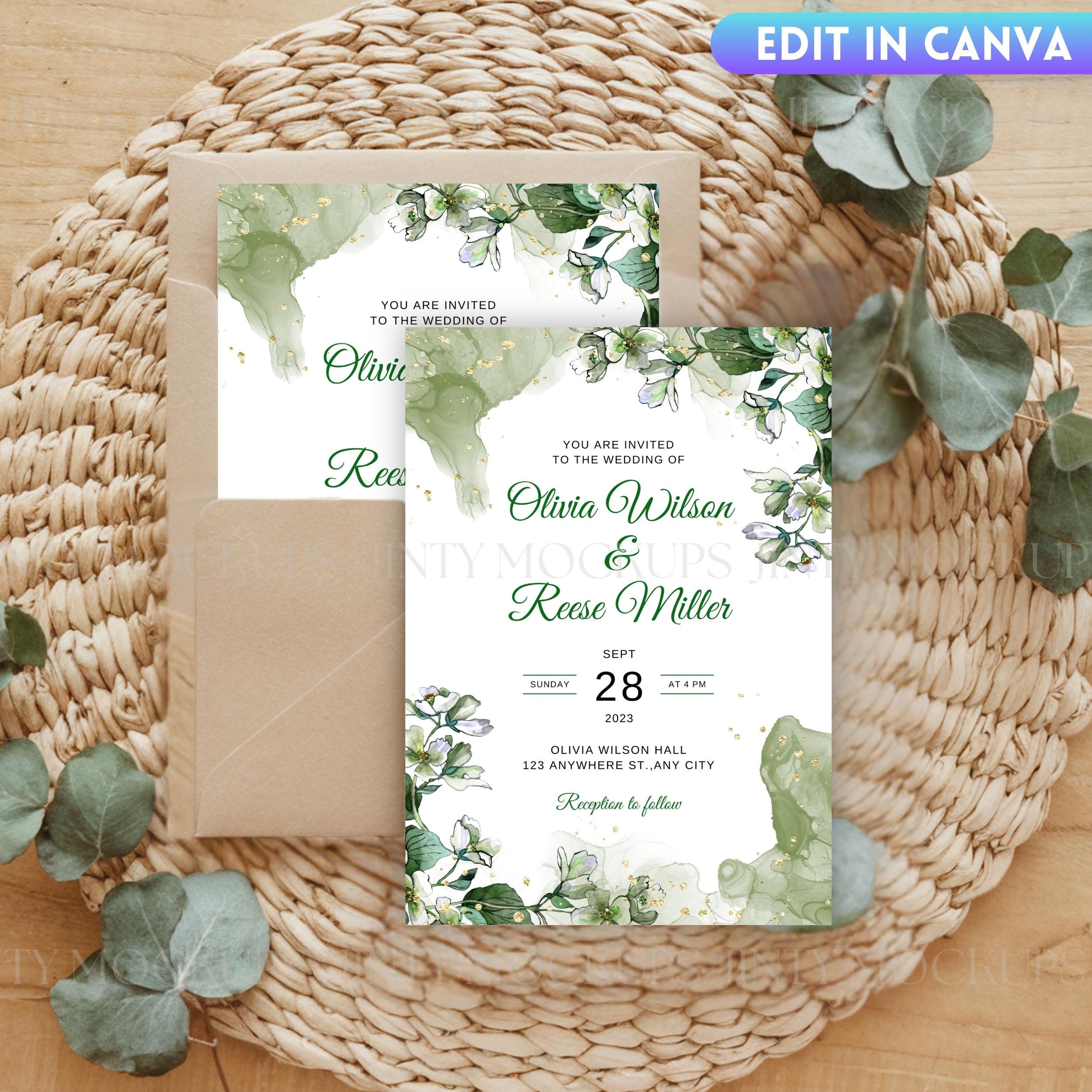 5x7 Invitation Mockup: Canva Drag & Drop Template (digital Download) - Etsy