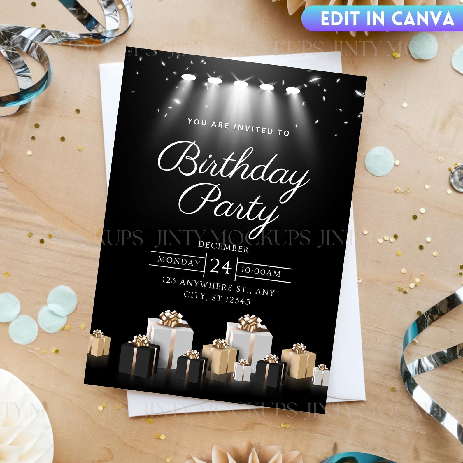 5x7 Invitation Mockup: Canva Drag & Drop Template (digital Download) - Etsy