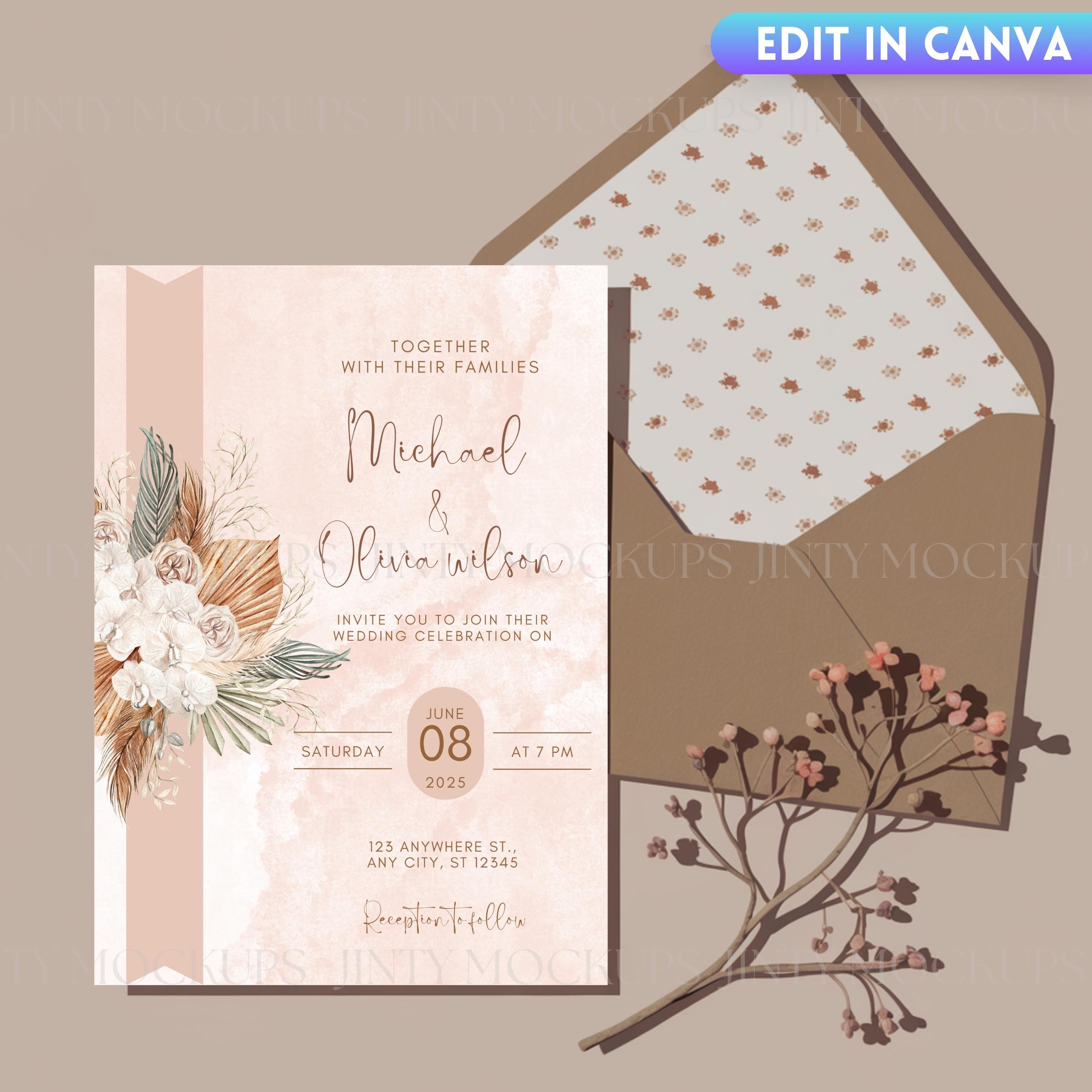 5x7 Invitation Mockup: Canva Drag & Drop Template (digital Download) - Etsy