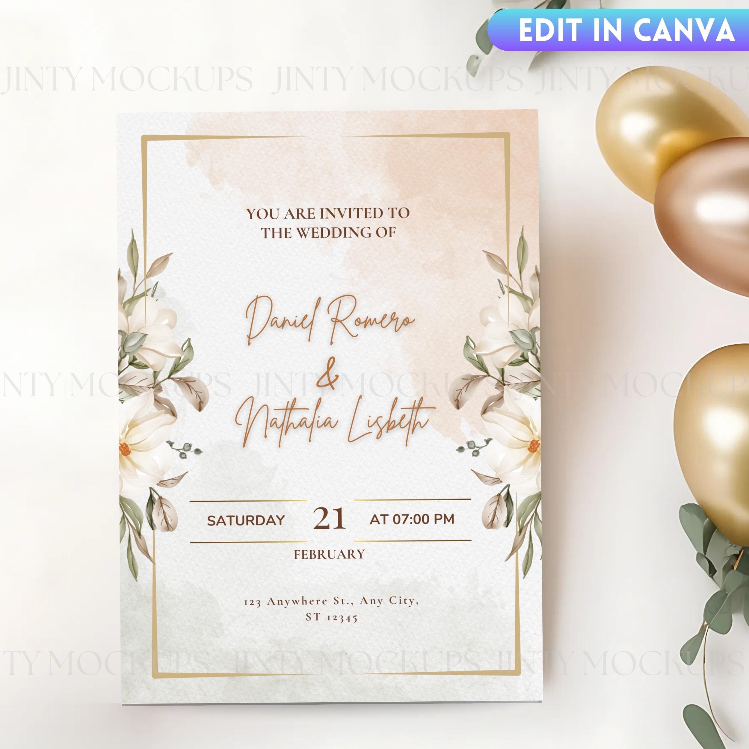 Canva Invitation Mockup: 5x7 Drag & Drop Template for Etsy - Etsy