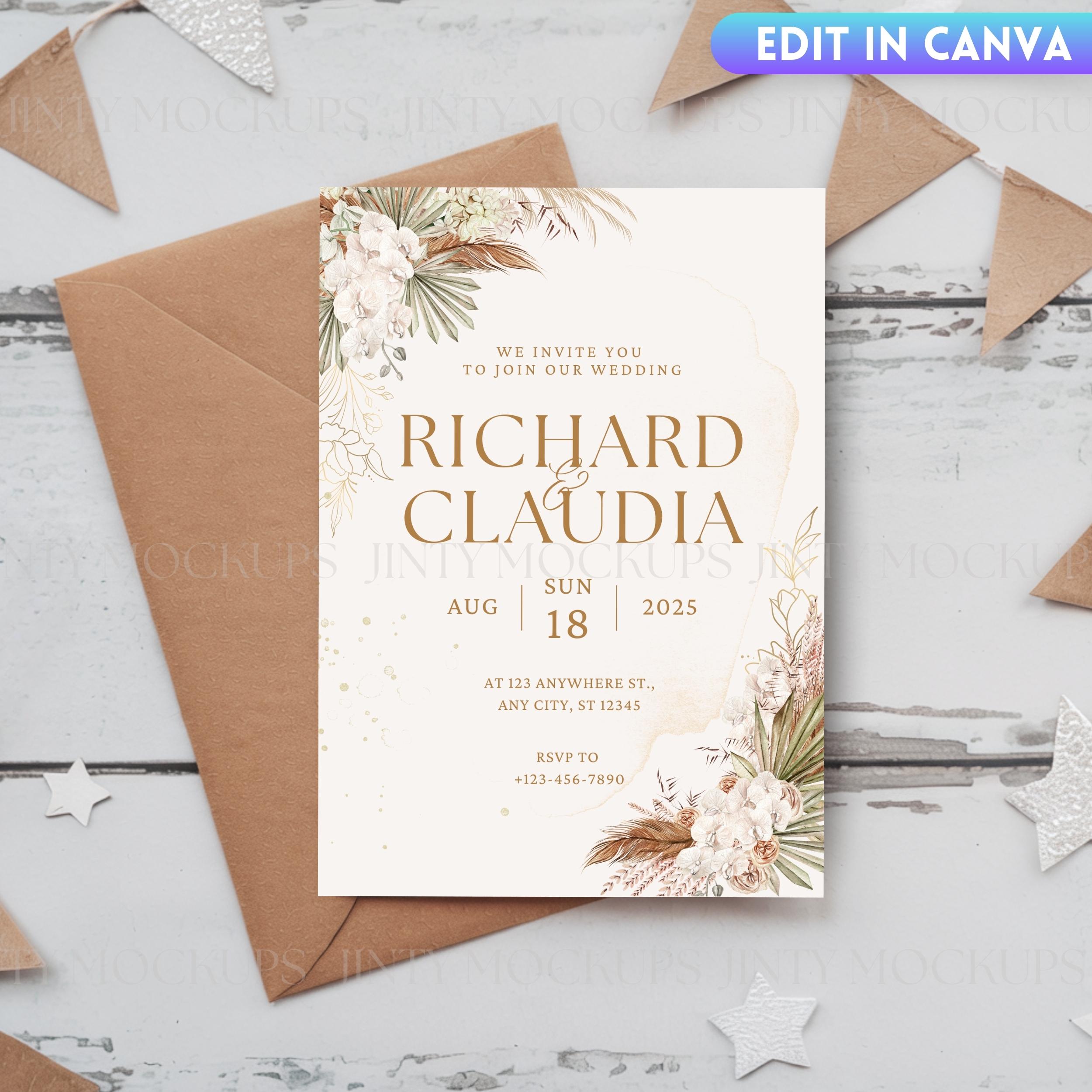 5x7 Invitation Mockup: Canva Drag & Drop Template (digital Download) - Etsy