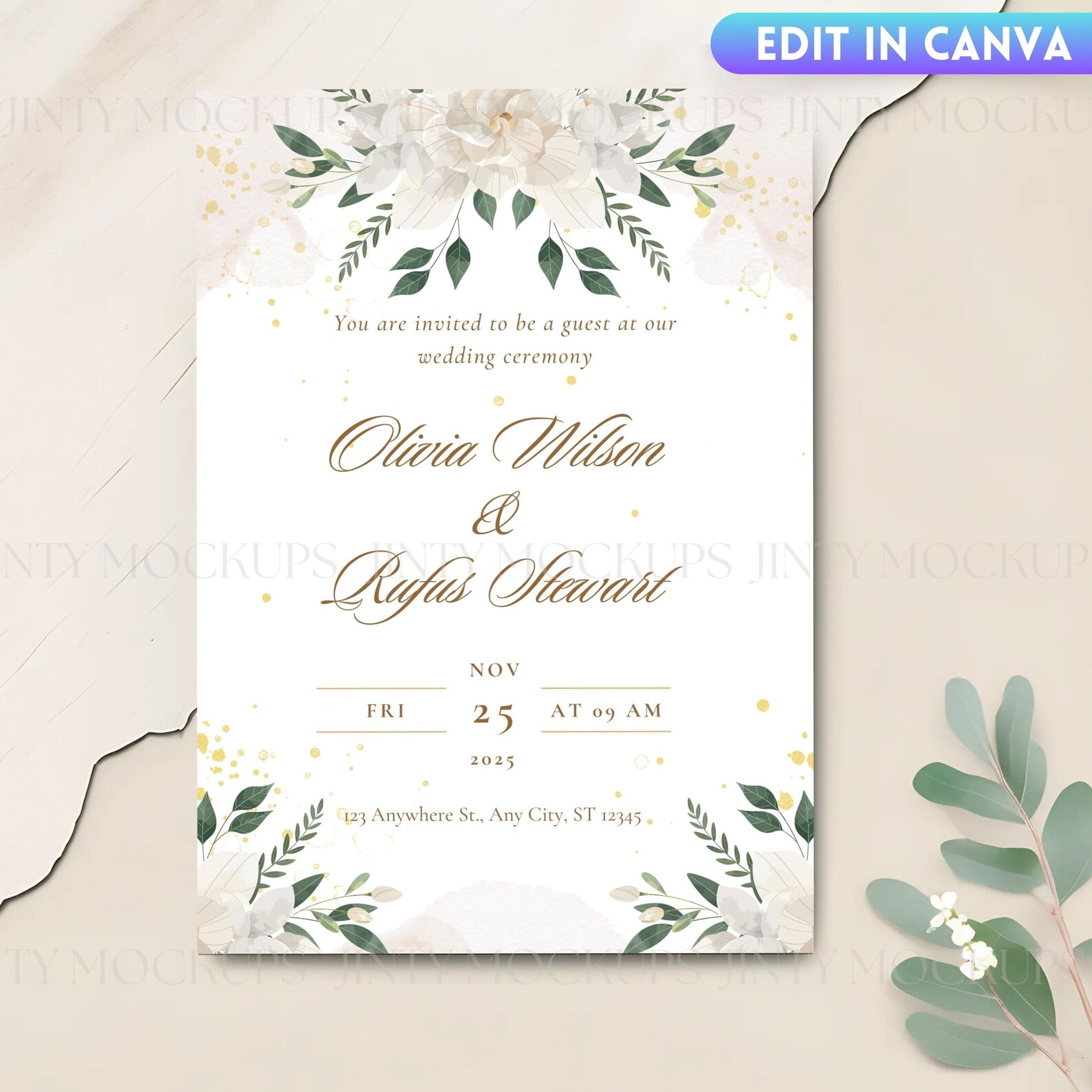 5x7 Invitation Mockup: Canva Drag & Drop Template (digital Download) - Etsy