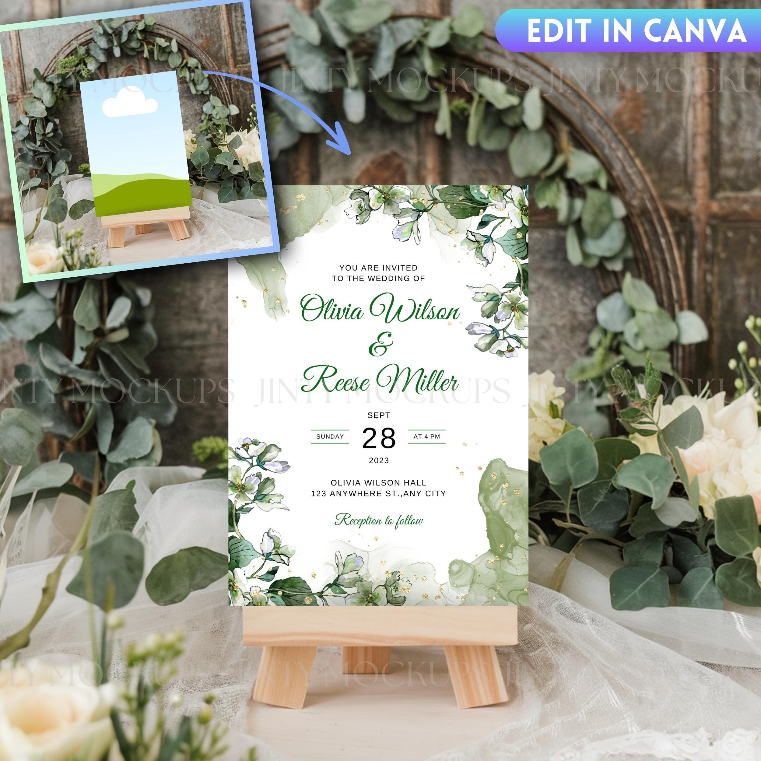 5x7 Invitation Mockup: Canva Drag & Drop Template (digital Download) - Etsy