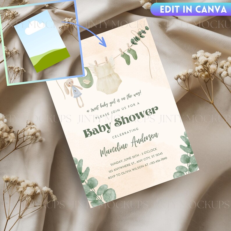 5x7 Invitation Mockup: Canva Drag & Drop Template (digital Download) - Etsy