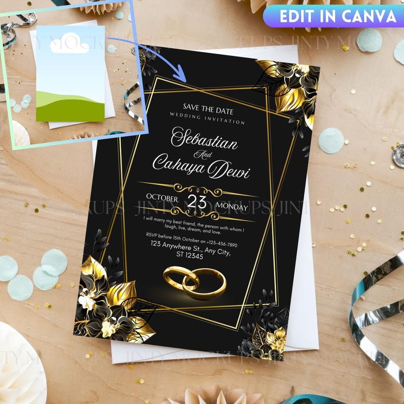 5x7 Invitation Mockup: Canva Drag & Drop Template (digital Download) - Etsy