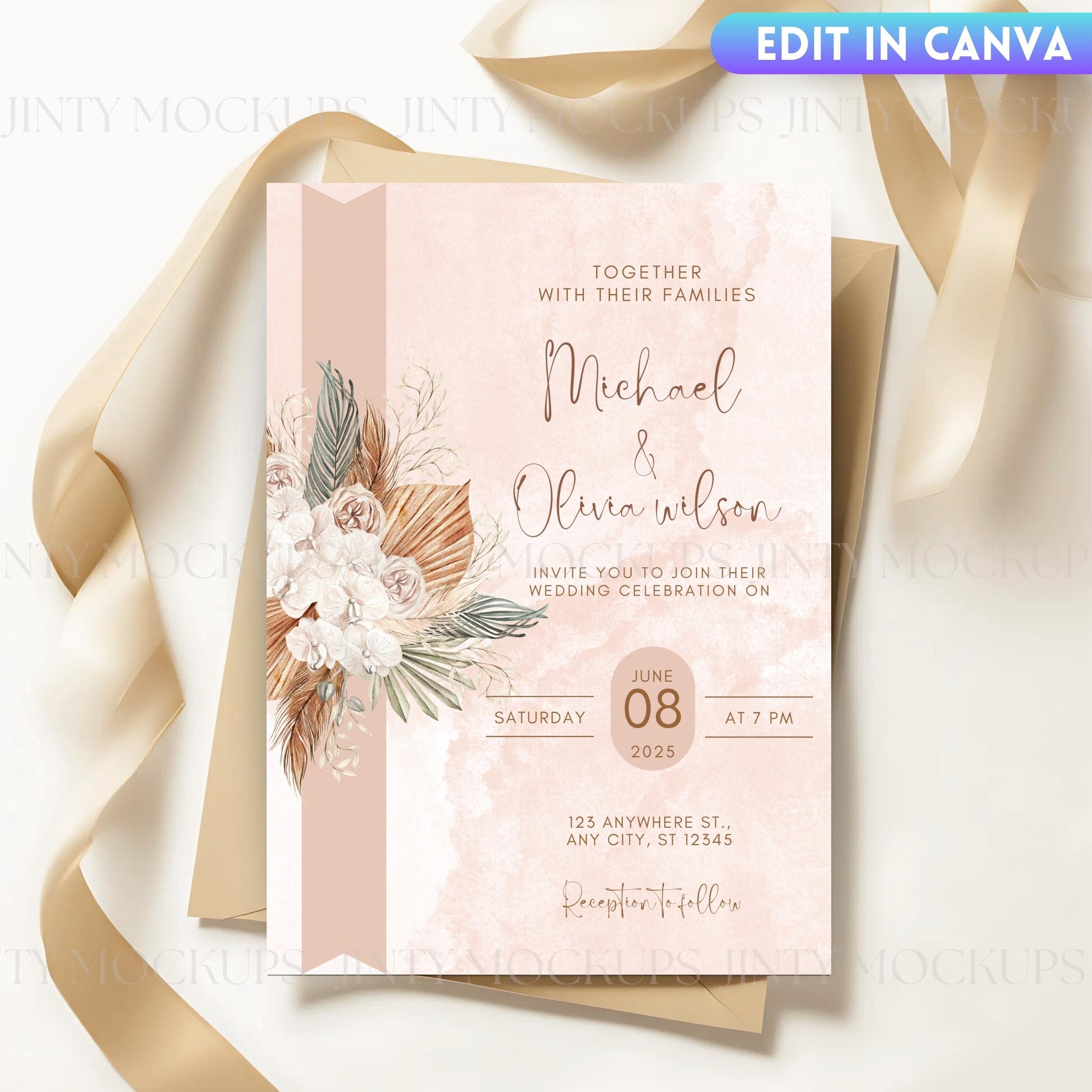 5x7 Invitation Mockup: Canva Drag & Drop Template (digital Download) - Etsy
