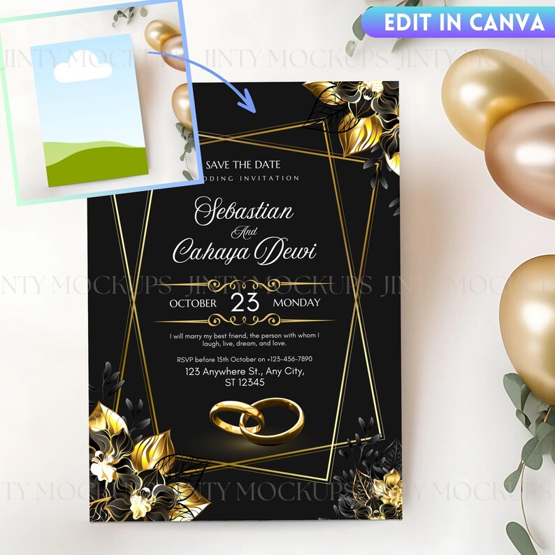 Canva Invitation Mockup: 5x7 Drag & Drop Template for Etsy - Etsy