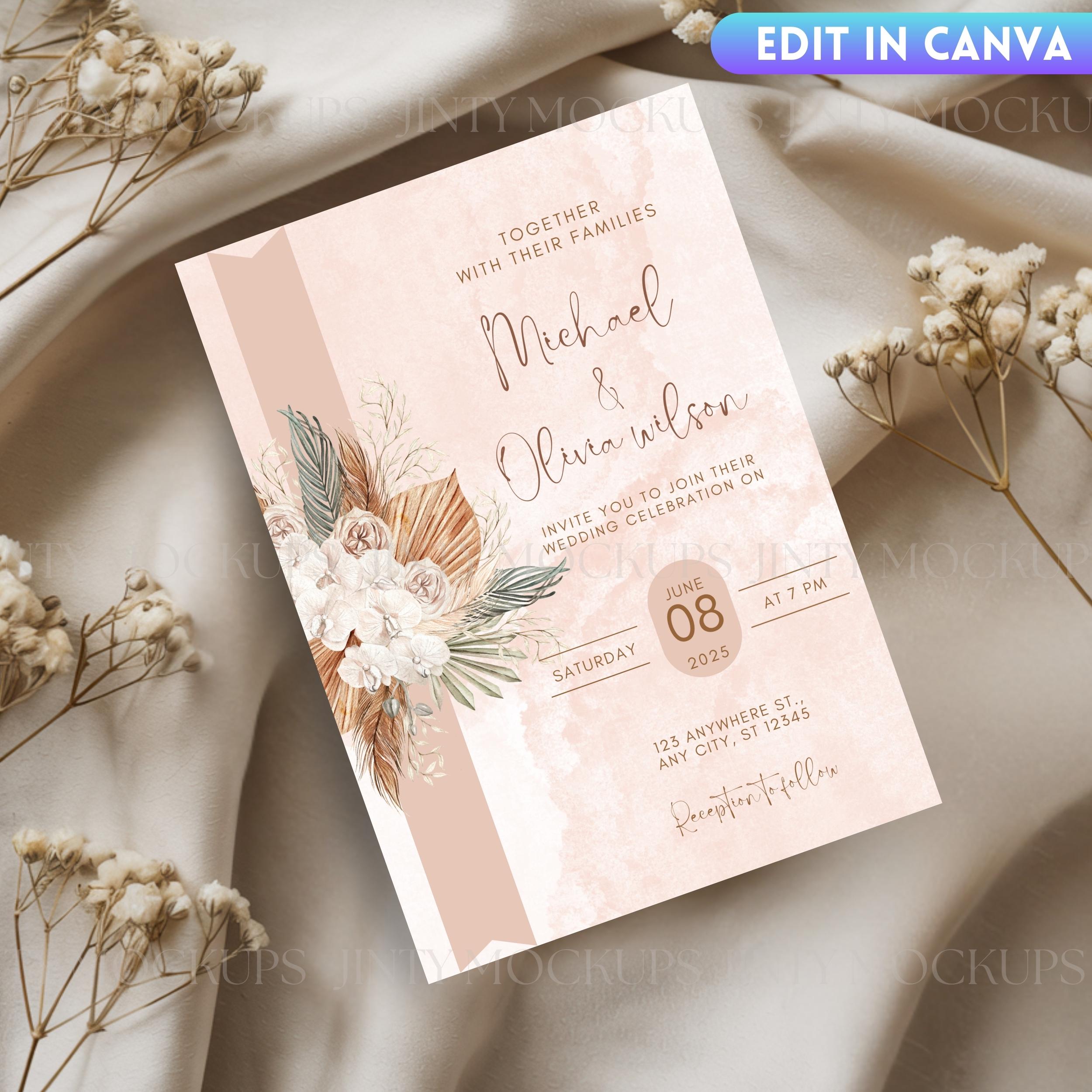 5x7 Invitation Mockup: Canva Drag & Drop Template (digital Download) - Etsy