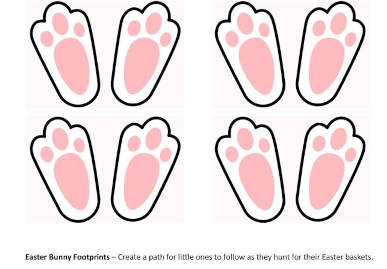 Printable Easter Bunny Footprints, Easter Coloring Sheet, Easter ...