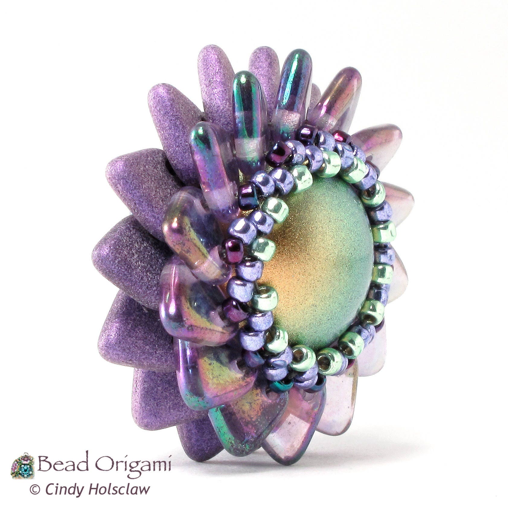 TUTORIAL Double Pinwheel Beaded Beads With 2-hole Triangle Beads PDF ...