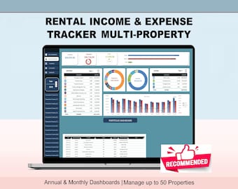 Rental Multi Property Income and Expense Tracker Template Landlord ...