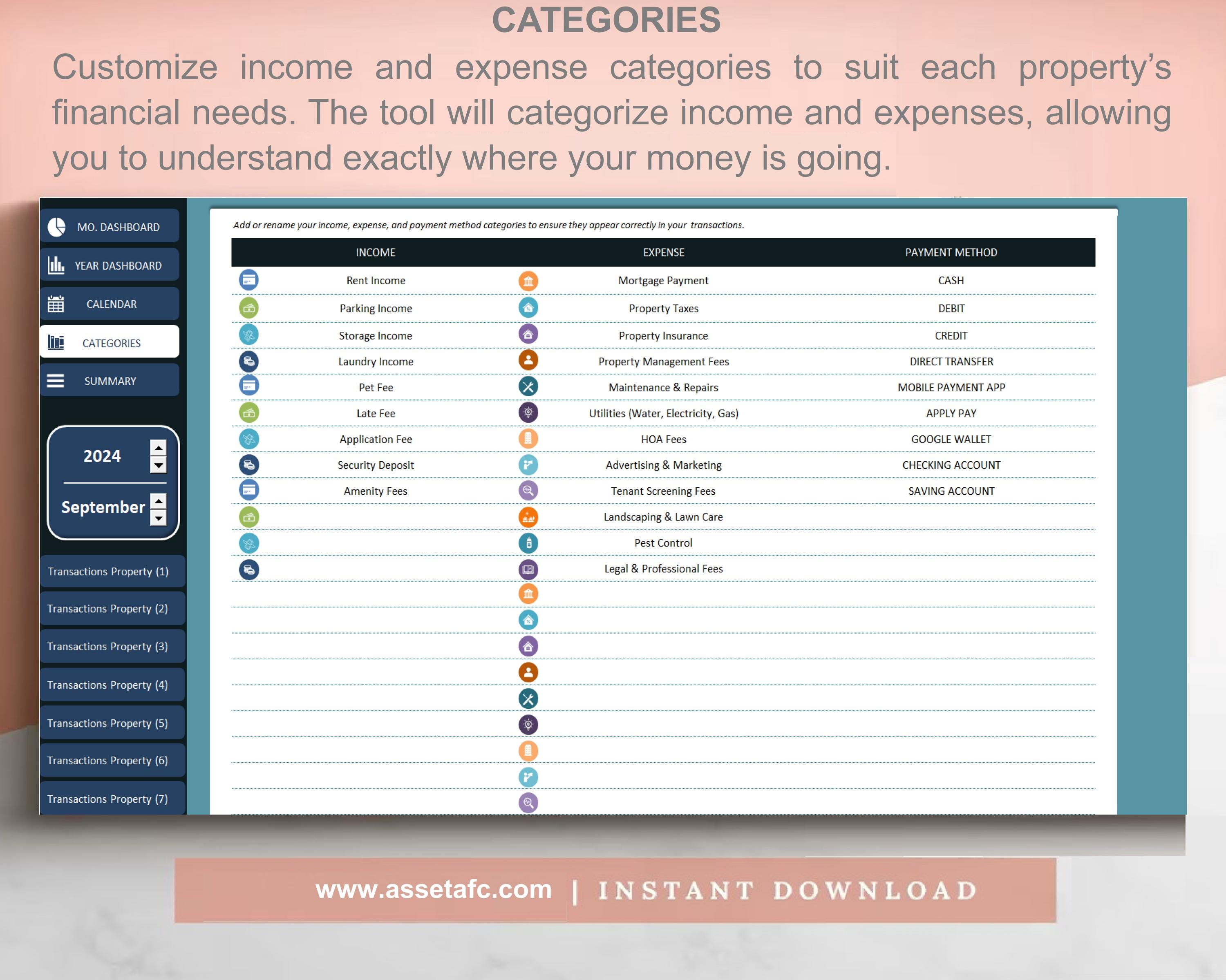 Rental Multi Property Income and Expense Tracker Template Landlord ...