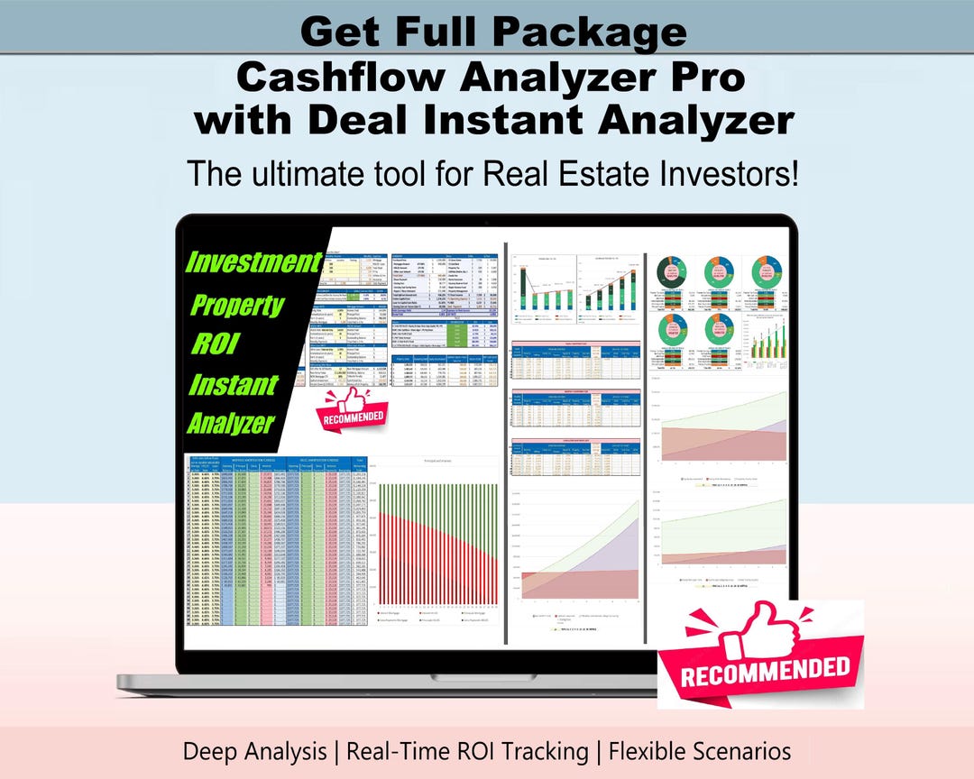 Cash Flow Analyzer Pro With Deal Instant Analyzer. Investment Property ROI Analysis. Rental ...