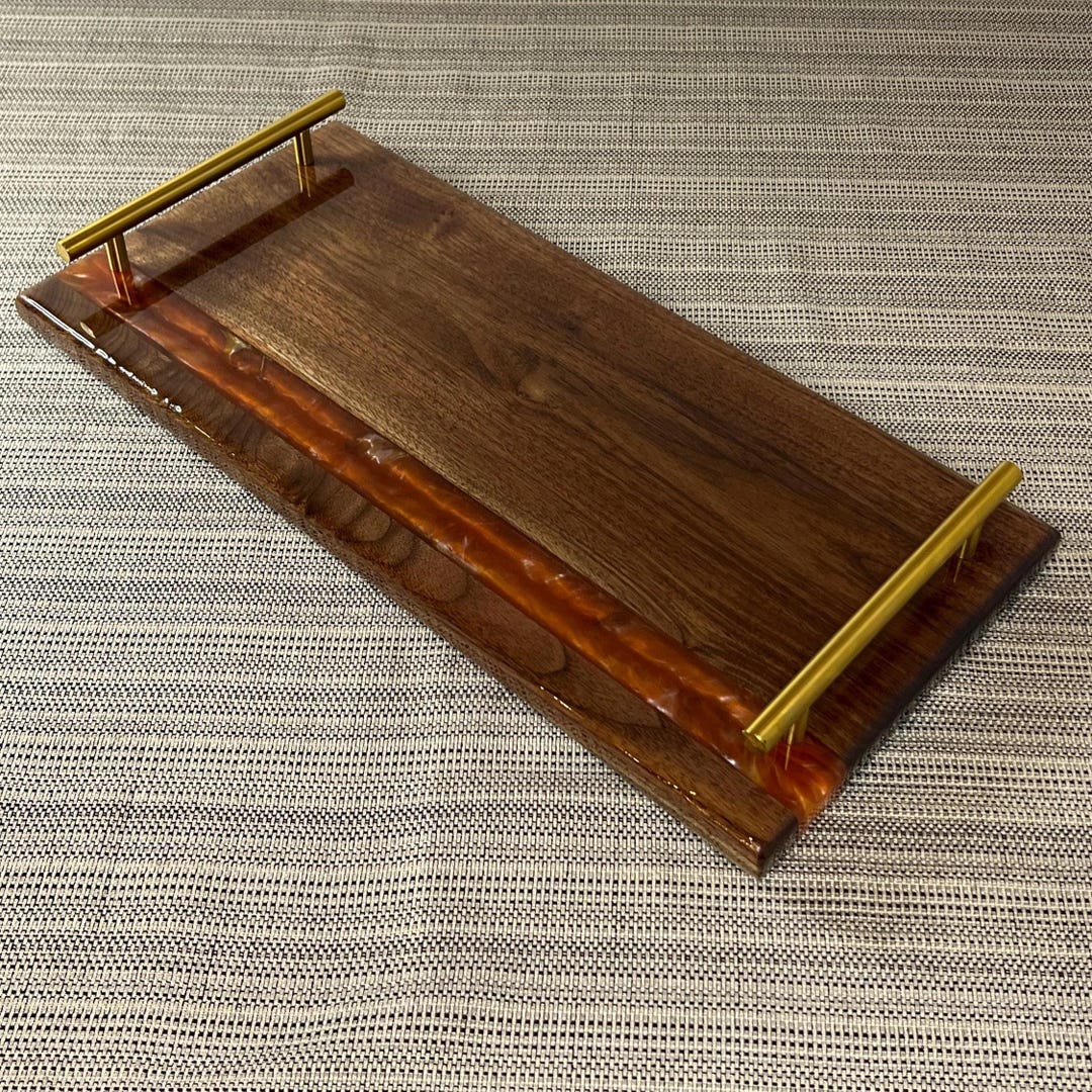 White Oak, Epoxy Red Onyx Marble Design Charcuterie/serving Board ...