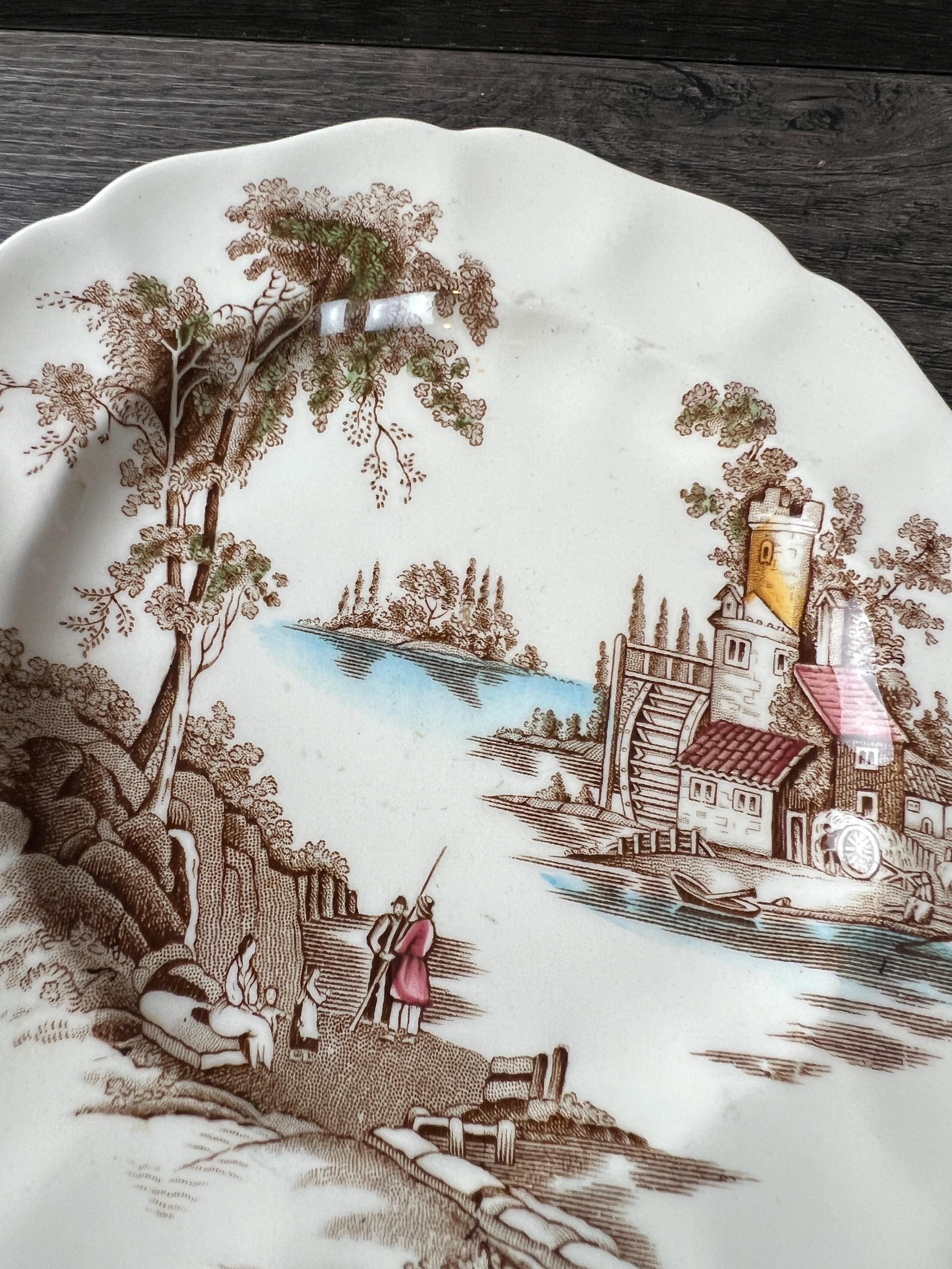 Vintage the Old Mill Settlers Farm Scene by Johnson Brothers 6” Plate ...