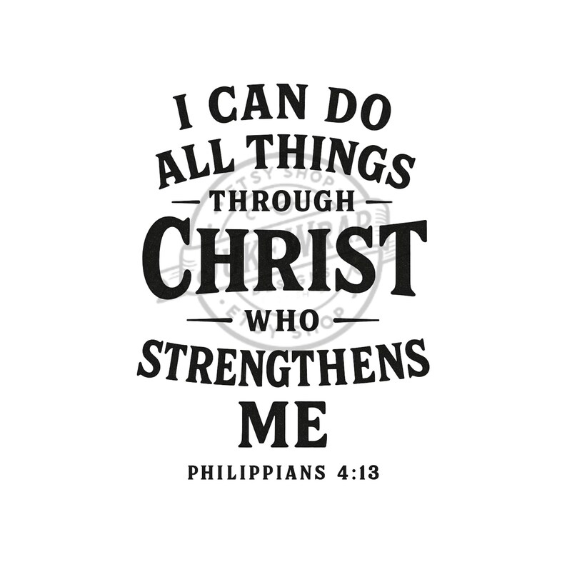 Philippians 4:13 T-shirt Transfer PDF – Christian Scripture Printable ...