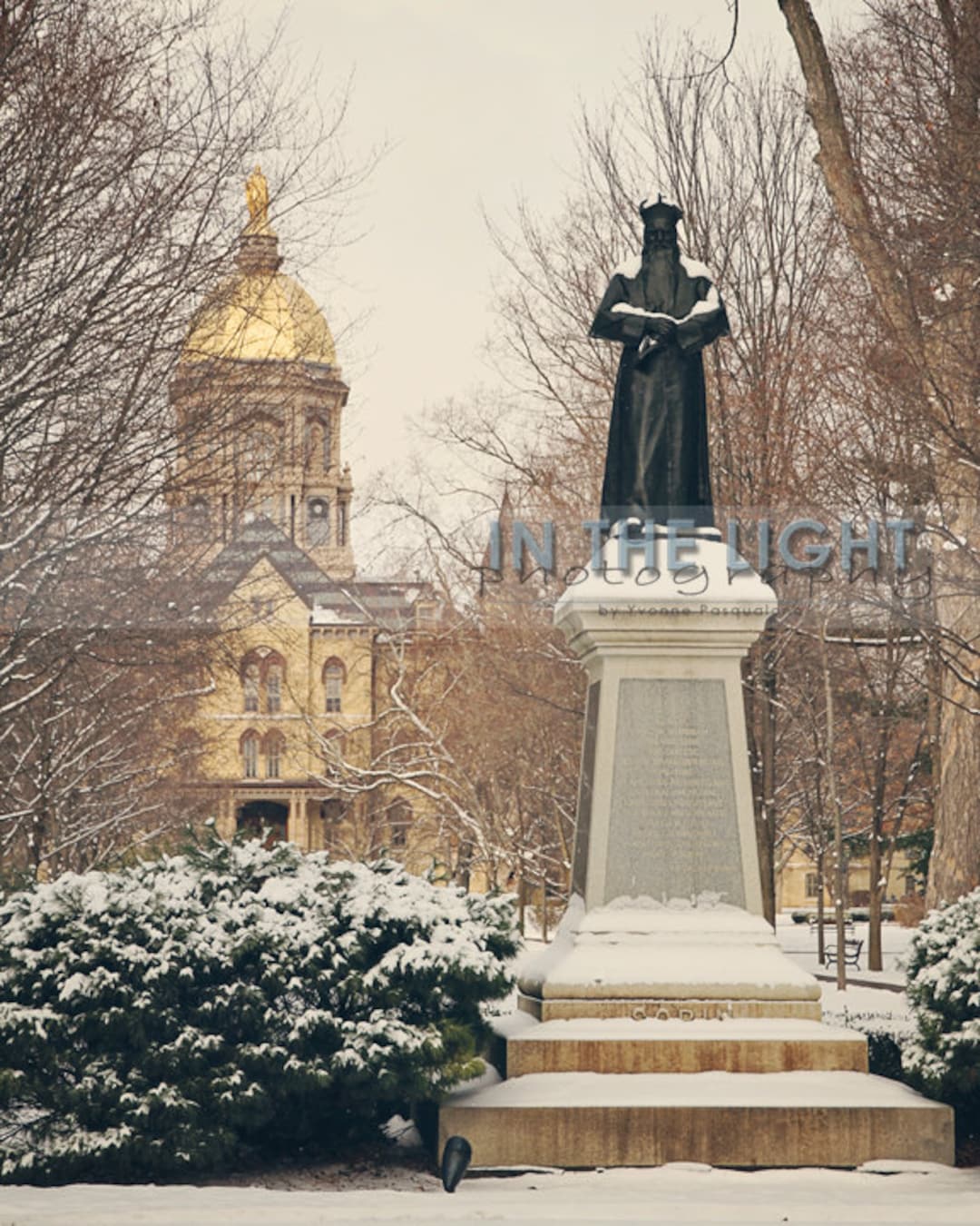 Golden Dome at University of Notre Dame and Father Sorin - Fine Art ...
