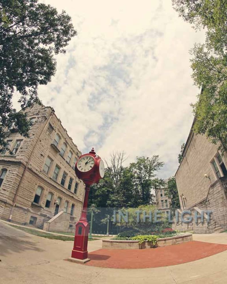 Indiana University Red Clock Fine Art Photograpy 8x10 - Etsy