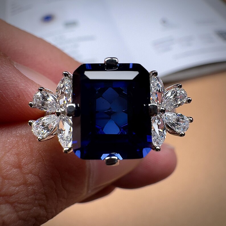 Girdle Engraved Lab Sapphire Custom Edge Engraving Ethical Jewelry ...