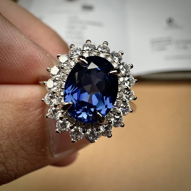 Girdle Engraved Lab Sapphire Custom Edge Engraving Ethical Jewelry ...