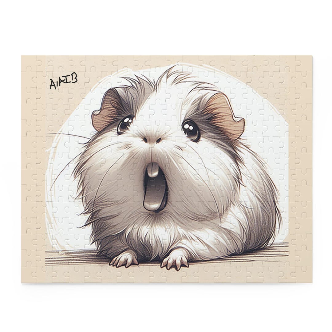 Jigsaw Puzzle Cute Baby Guinea Pig Wheeking for Food, Christmas ...