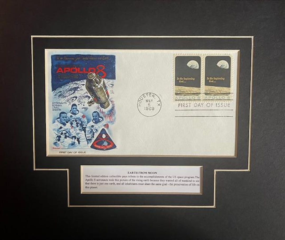 Vintage Apollo 8 First Day of Issue Matted Stamp Collectible - Etsy