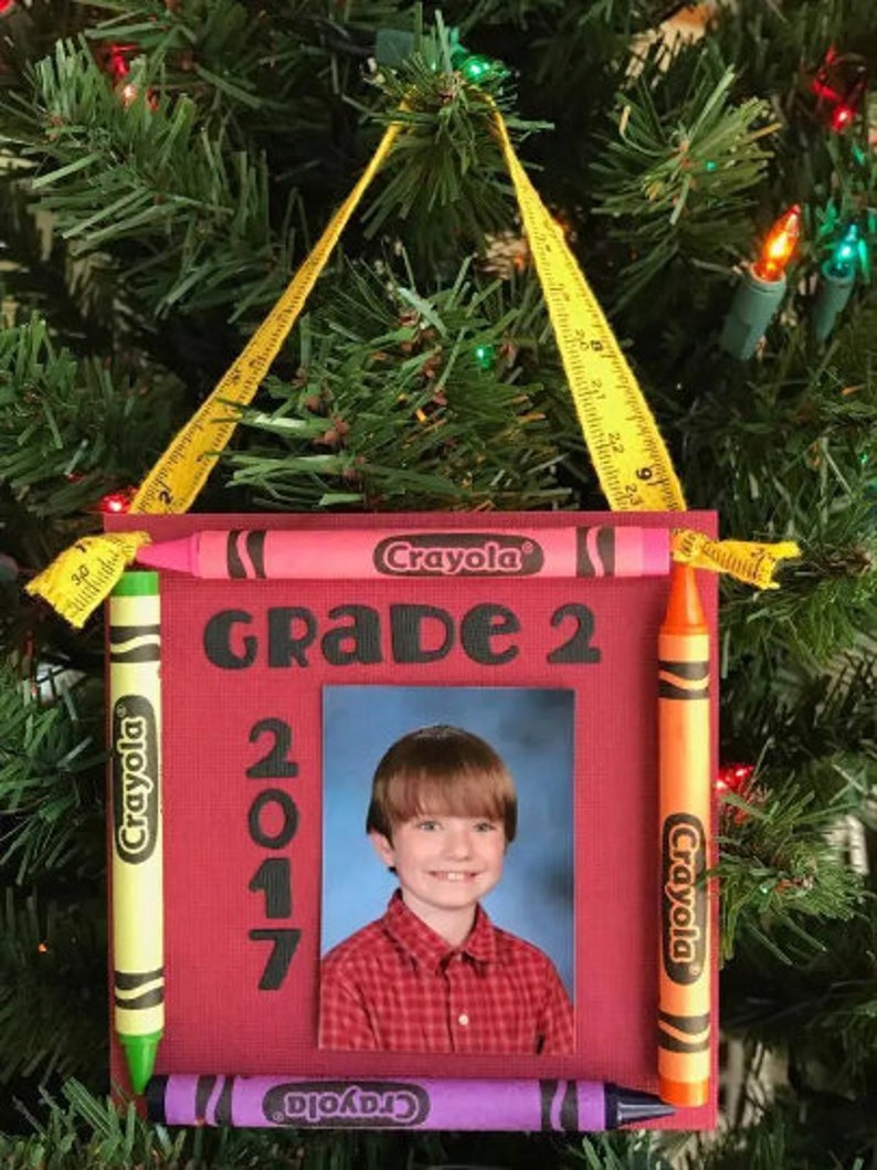 2024 Grade 2 Crayola Crayon Keepsake School Photo Ornament Second 2nd ...
