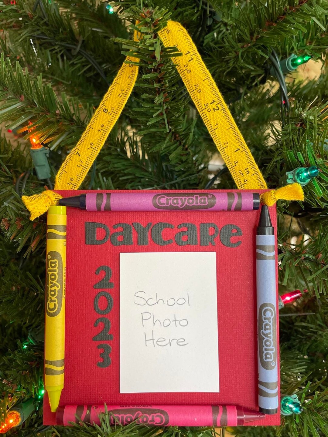 2023 Daycare Crayola Crayon Keepsake School Photo Ornament - Etsy