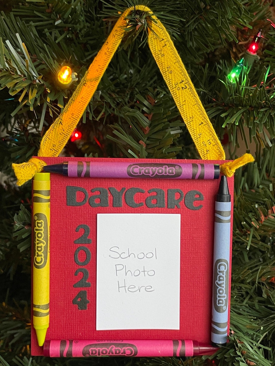 2024 Daycare Crayola Crayon Keepsake School Photo Ornament - Etsy
