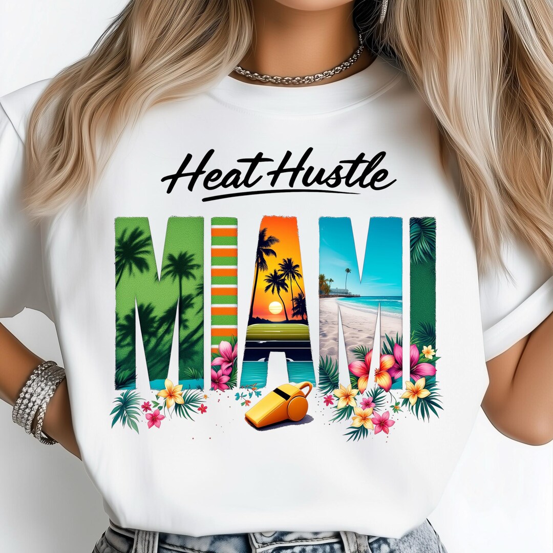 Miami Beach Sunset PNG: Sublimation Design Dtf Tshirt Png Digital ...