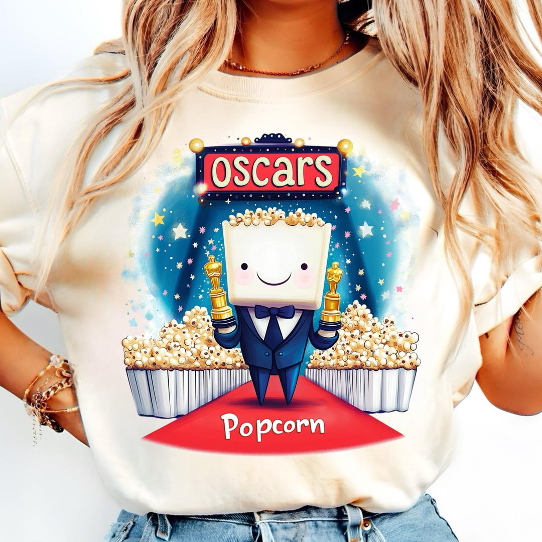 Oscars Popcorn PNG, Funny Popcorn Shirts, Unique Award Gift, Cute Snack ...