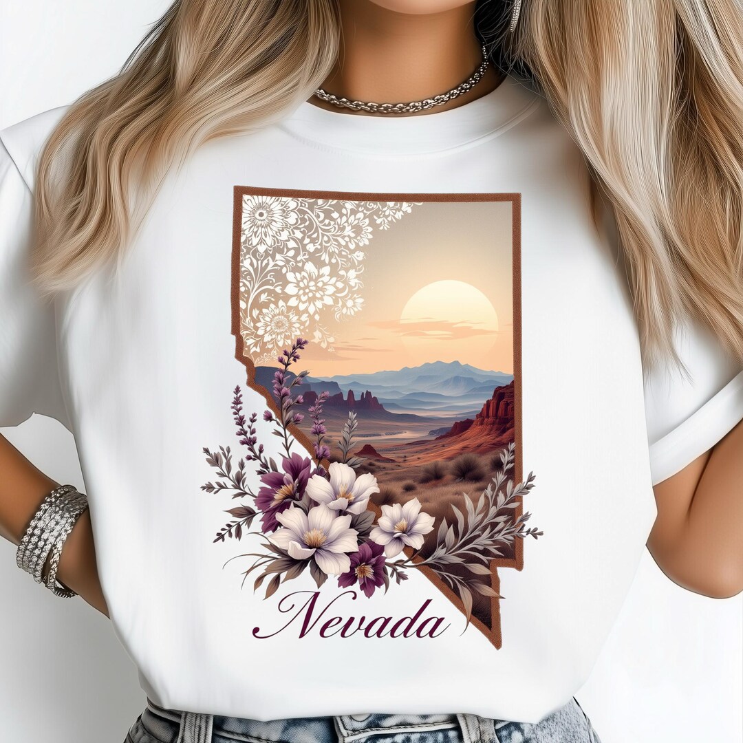Nevada Desert Sunset State PNG: Sublimation Design Dtf Tshirt Png ...