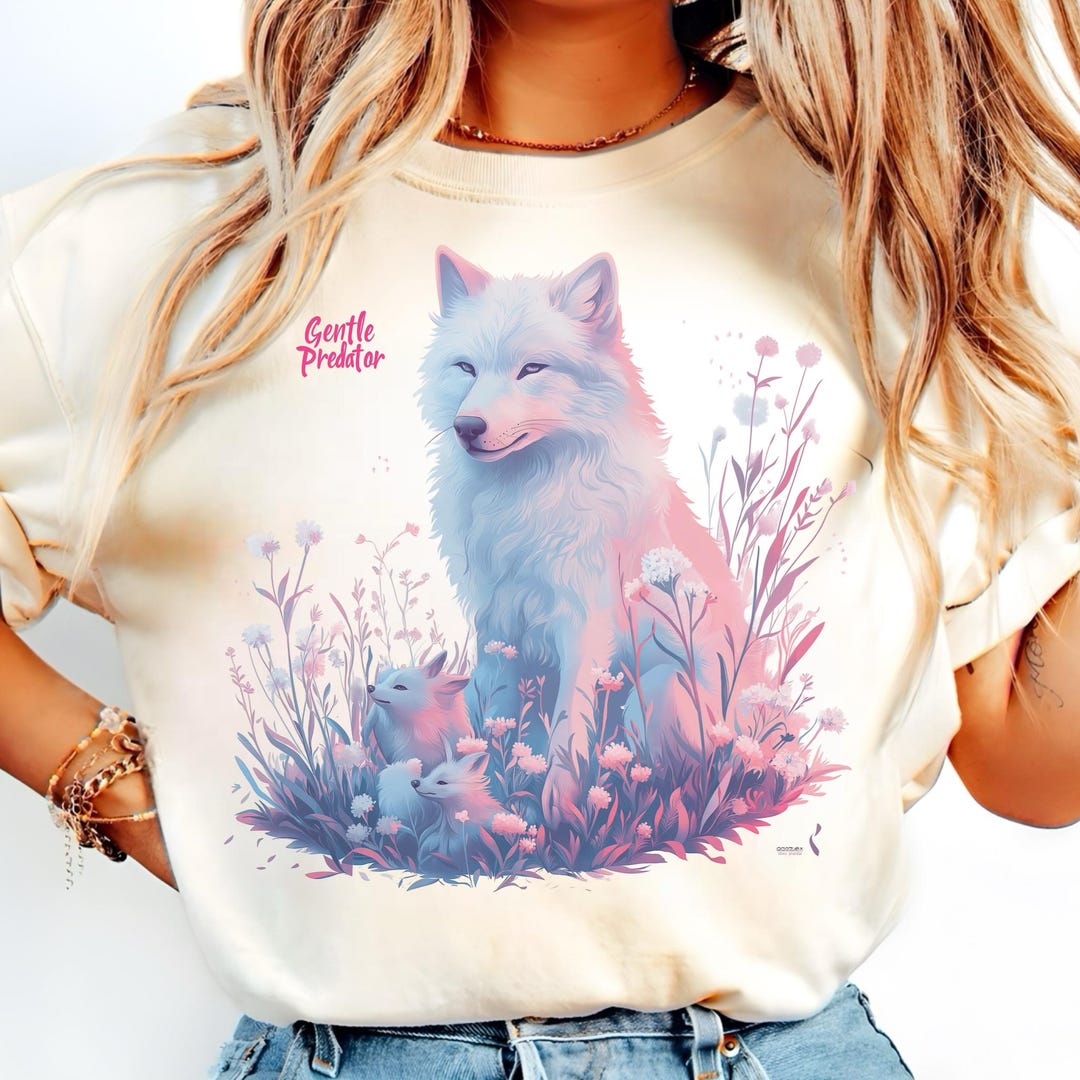 Gentle Predator PNG, Wolf Family Art, Creative Shirts, Unique Gift, PNG ...