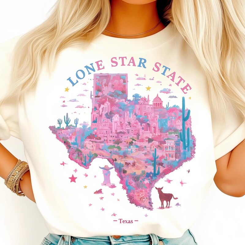 Texas Map Art Lone Star - Etsy