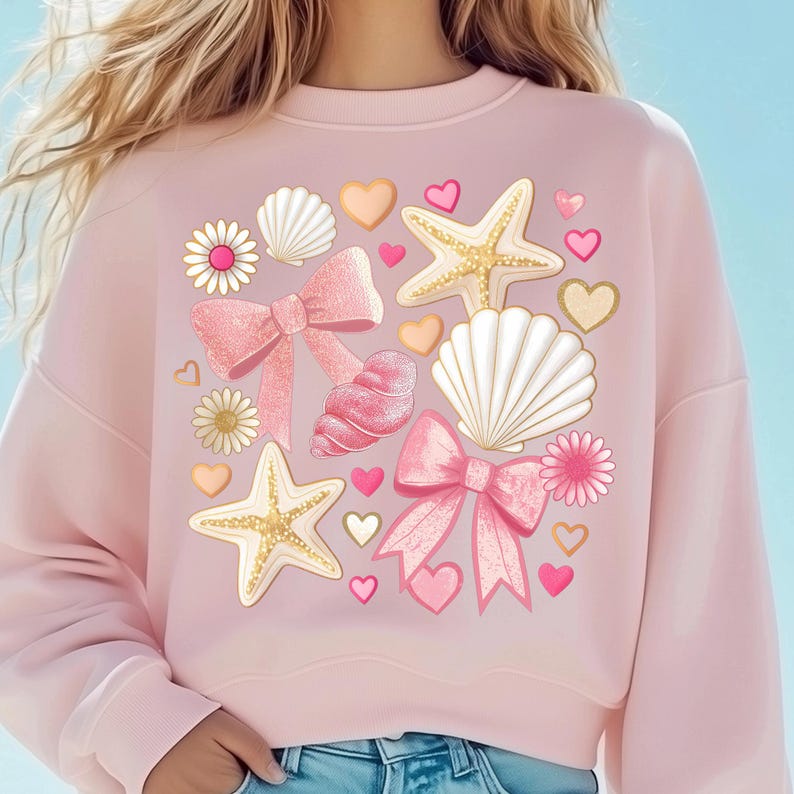 Coquette Beach Bow PNG: Seashell Clipart, Summer Vibes, Sublimation Designs - Etsy Australia