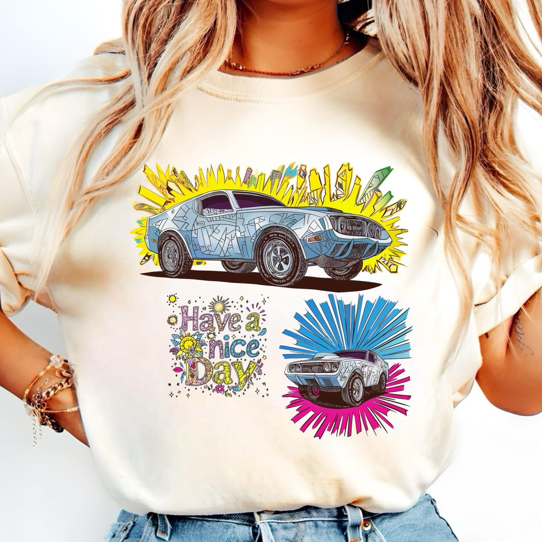 Have a Nice Day Png, Retro Car Png, Vintage Vibes, Classic Design ...