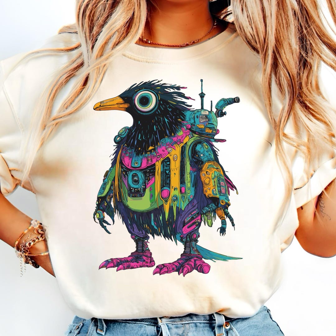 Futuristic Bird Png, Robotic Bird Shirts, Sci-fi Avian Art Gift, Unique ...